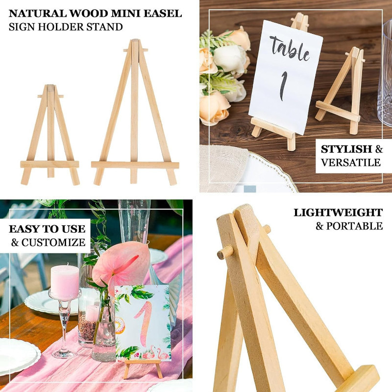 Mini Wood Display Easel - Wedding Table Card Display Stand - Natural ...