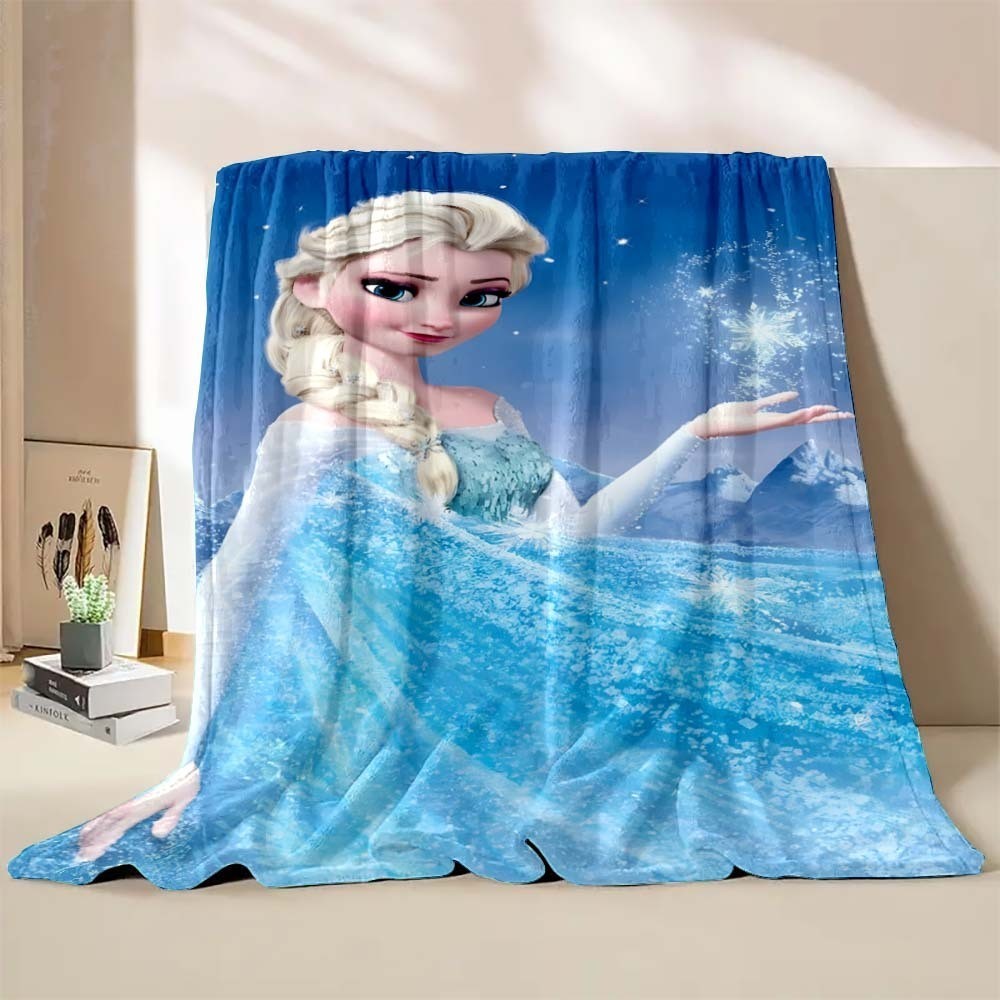 Frozen Elsa Blanket Princess Cartoon Flannel Fluffy Soft Throw Blanket ...