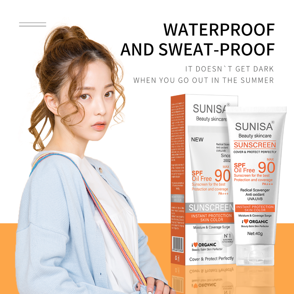 SUNISA SPF 90+ Skincare Sunscreen Cream Waterproof Lasting Moisturizing ...