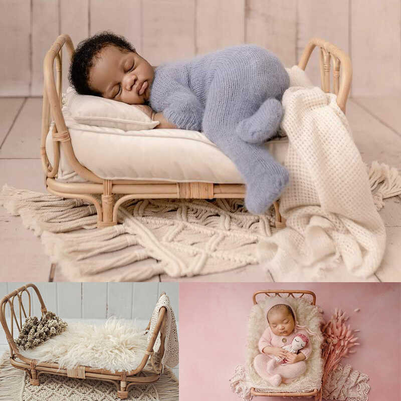 Born Prop New Handmade Doll Bed Rattan Bamboo Basket Baby Bebe Newborn ...
