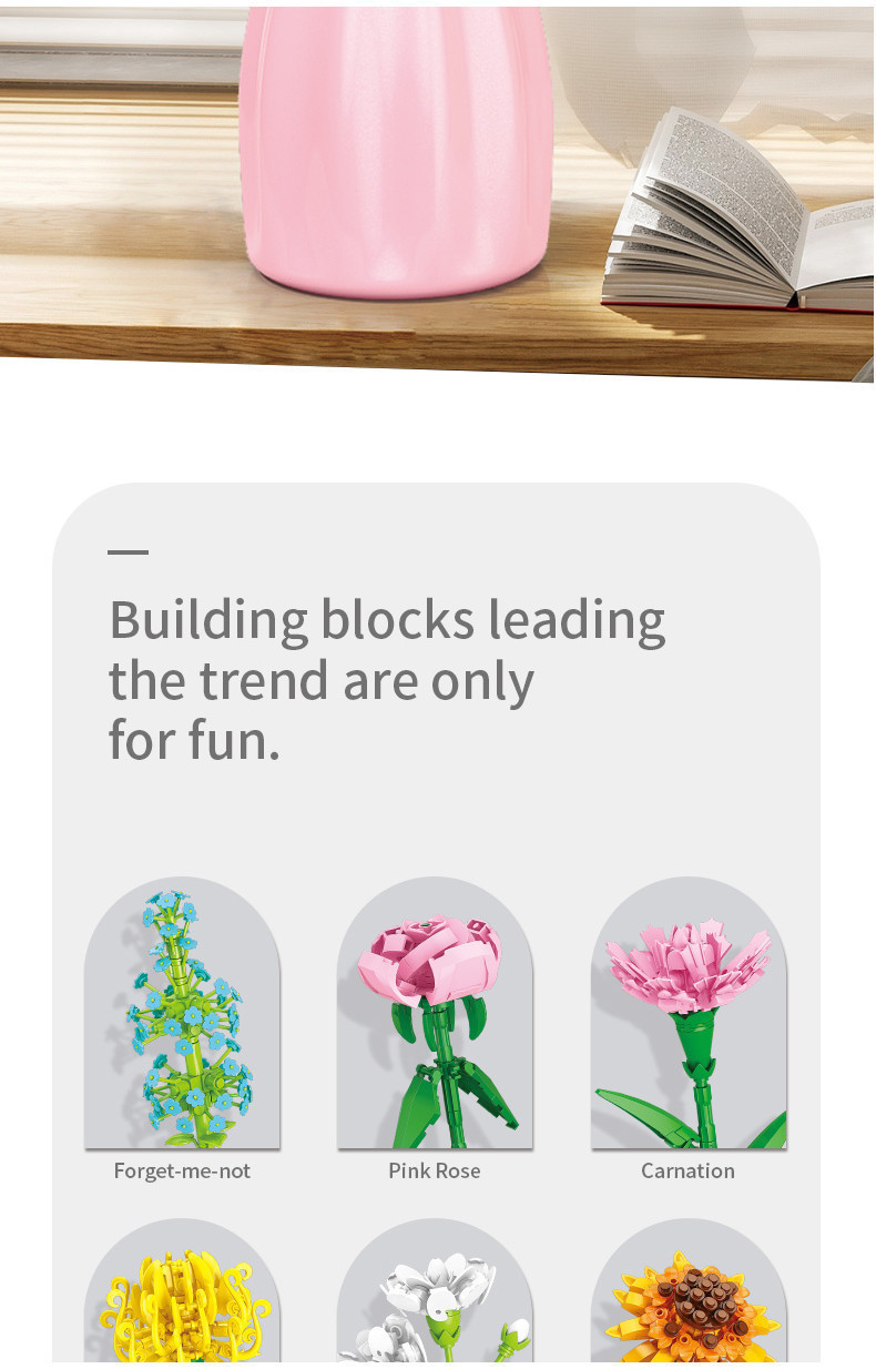 Building Flower Botanical Collection Modular Buildings Ornament Girl ...
