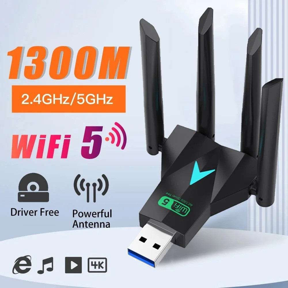 1300Mbps Usb Wifi Adapter Network Card Driver Free Dual Band 2.4G 5Ghz ...