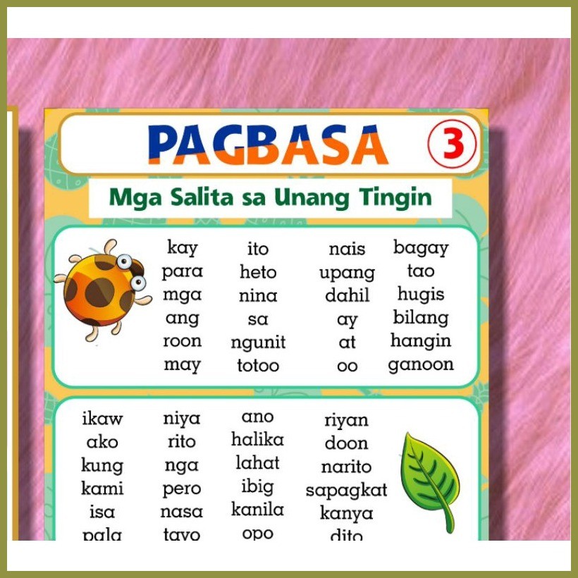 ♨ ☎ ☂ Laminated A4 size Pagbasa Chart, katinig, patinig, abakada ...