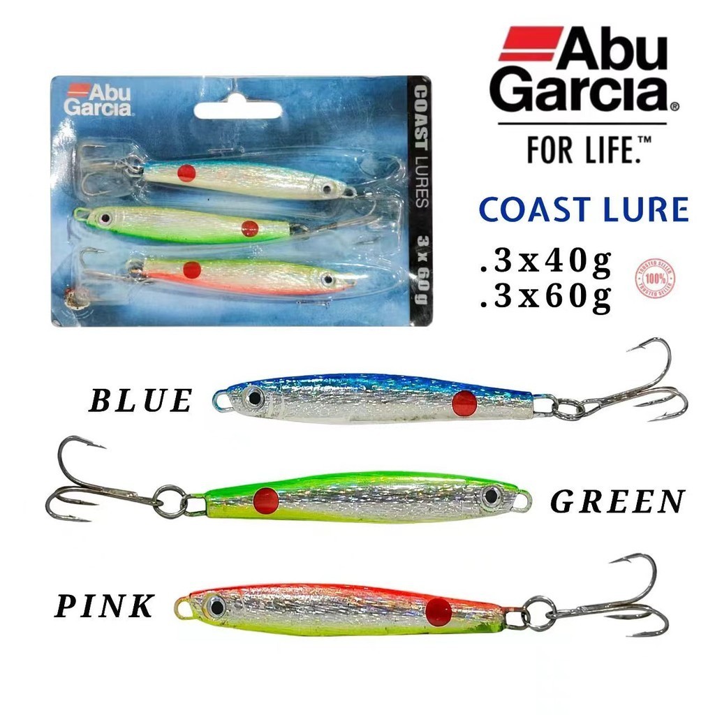ABU GARCIA COAST LURES FISHING JIG (3x40g/ 3x60g) | Shopee Philippines