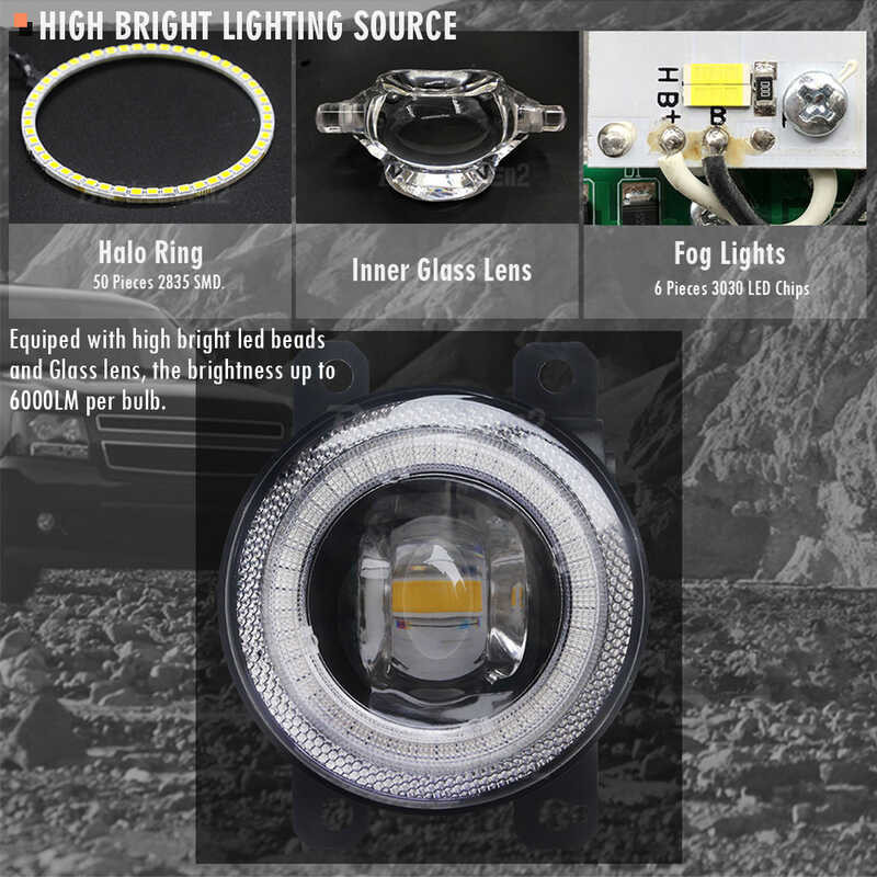 2In1 Design 30W H11 LED Fog Light Angel Eye DRL Assembly For Suzuki ...