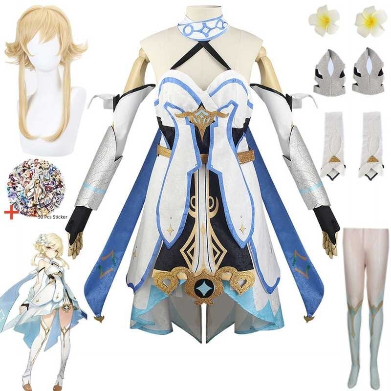 1 Lumine Bright Cosplay Lumens Costume Alumina Hair Yuanshen Game ...