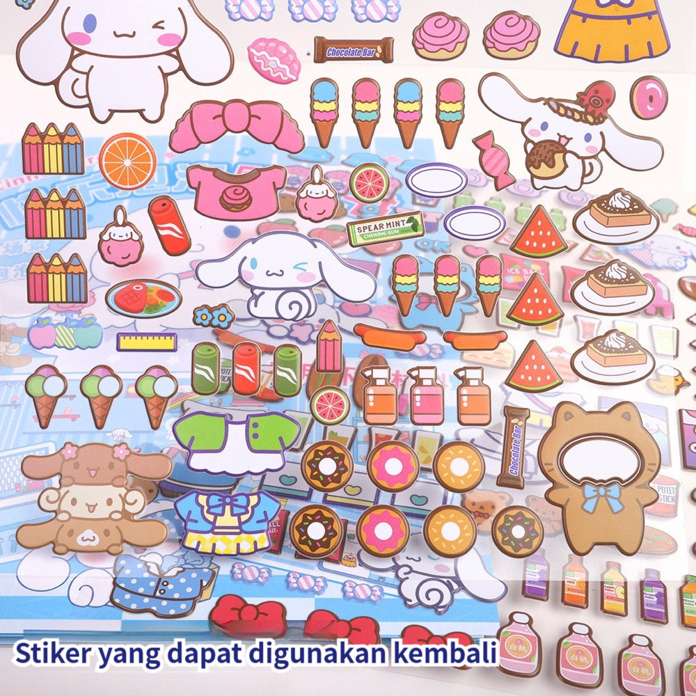 Sanrio quiet book Cute bubble sticker book girls three-dimensional ...