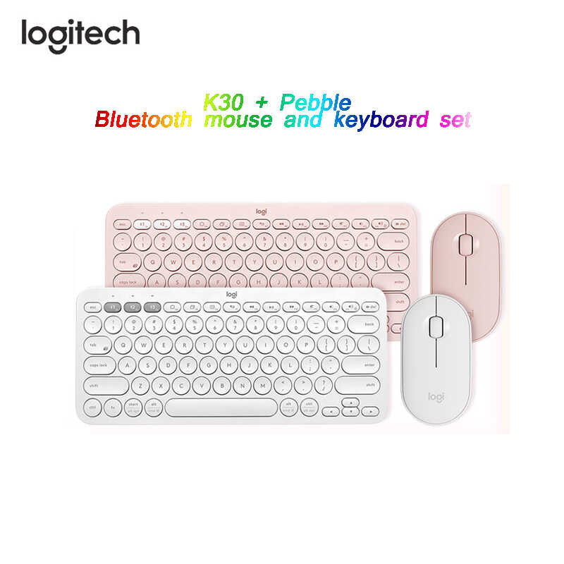 Wireless Bluetooth Logitech Mute Keyboard At Mouse Set K380 + Pebble ...