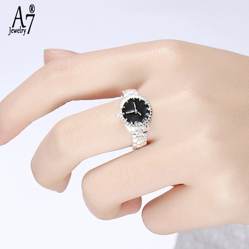 18K Men's Diamond Watch Ring Creative Epoxy Titanium Steel Anti-Rust ...