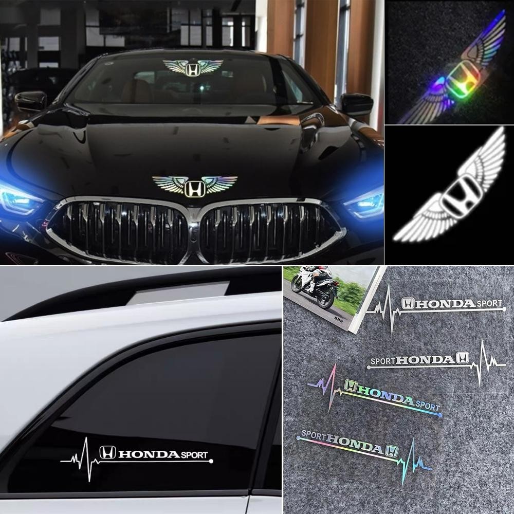 Reflective Colorful Angel Wings Laser Car Stickers Triangle Windows ...