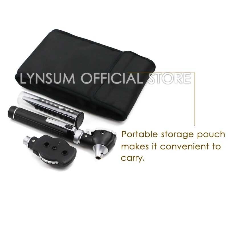 LED Fiber Optic Direct Medical Otoscope Ophthalmoscope Set Ear Care Eye ...