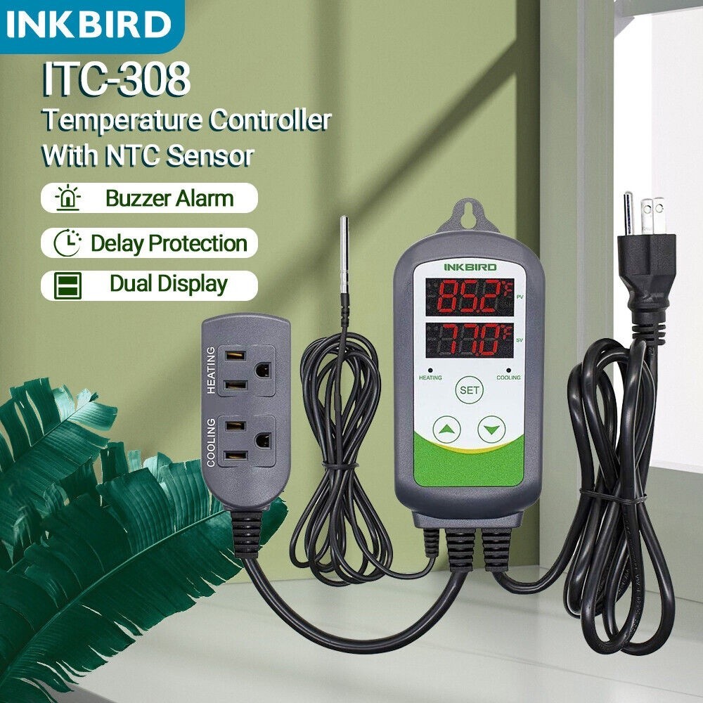 INKBIRD ITC-308 Digital Temperature Controller Incubator Thermometer AC ...