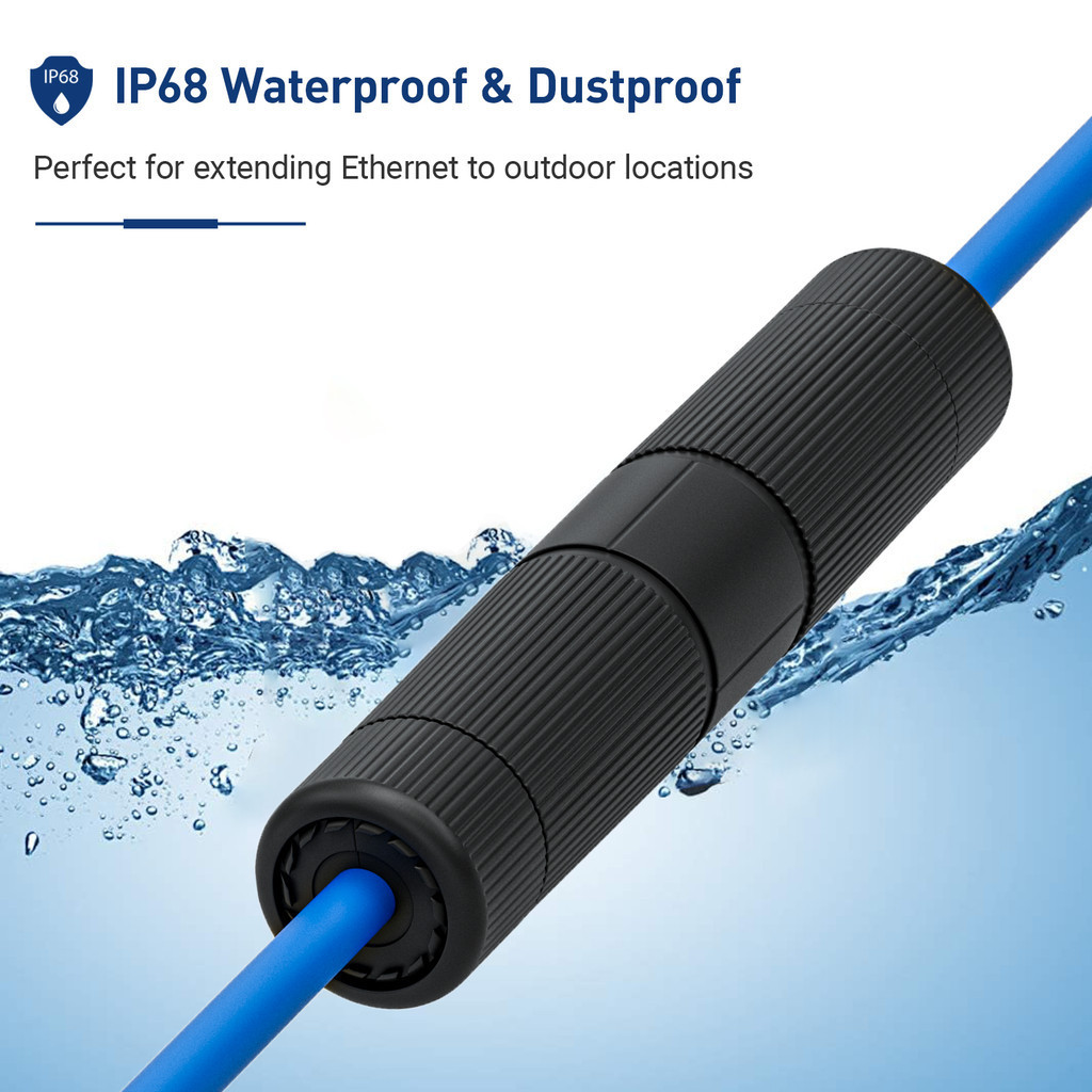 ZoeRax Waterproof RJ45 Coupler IP68, CAT6/CAT5e/CAT5 Female to Female Coupler Connector 8Pin for ...