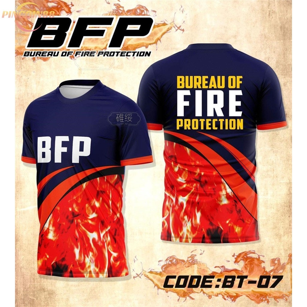 BFP Fire department Shirts Full Sublimation Men and Women Tops | Shopee ...