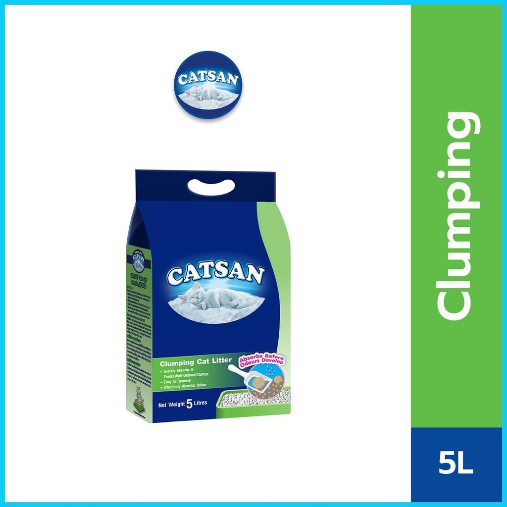 ۞ CATSAN Clumping Cat Litter Sand for All Ages 5L | Shopee Philippines