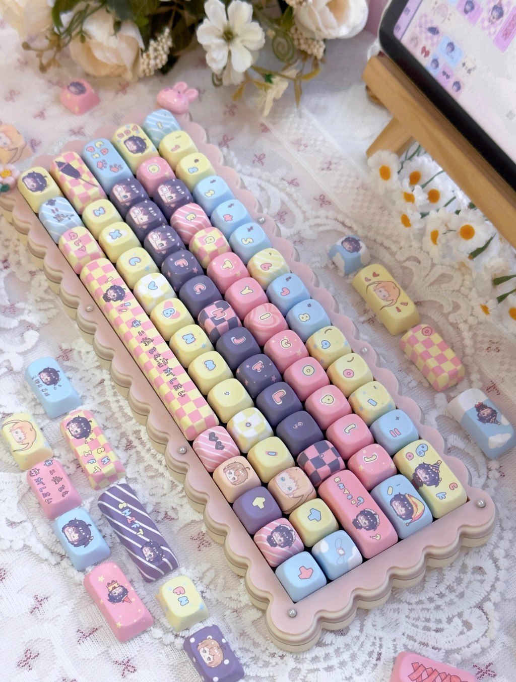 Takanashi Rikka Keycap MOA Profile 128 Keys PBT Dye Sublimation Cute ...