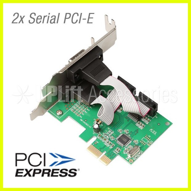 UPLift 2-Serial RS232 Port Expansion Card Low-Profile for PC (PCI-E ...