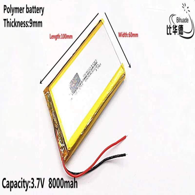8000mAh 3.7V 9060100 Lithium Polymer Li-Po li ion Rechargeable Battery ...