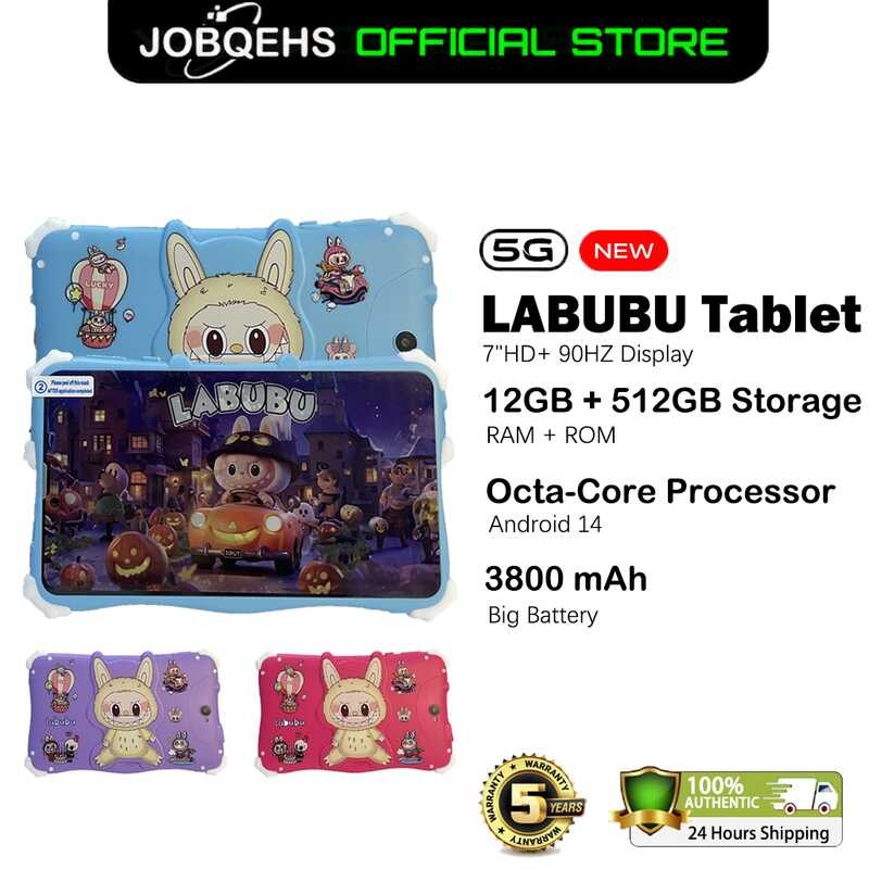 Kids LABUBU Tab Tablet Android 14.0 12Gb+512Gb 5G/Wi-Fi Tablet 7.0 ...