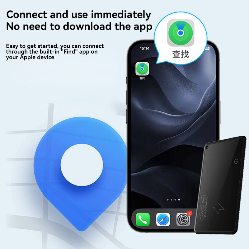 Wallet Tracker Card Wireless Charging Tracking GPS Locator Smart Tag ...