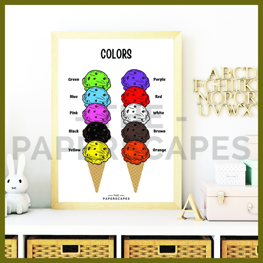 ♟ ☬ 'COLORS" Educational Laminated Wall Poster for Kids and Toddlers A4 ...