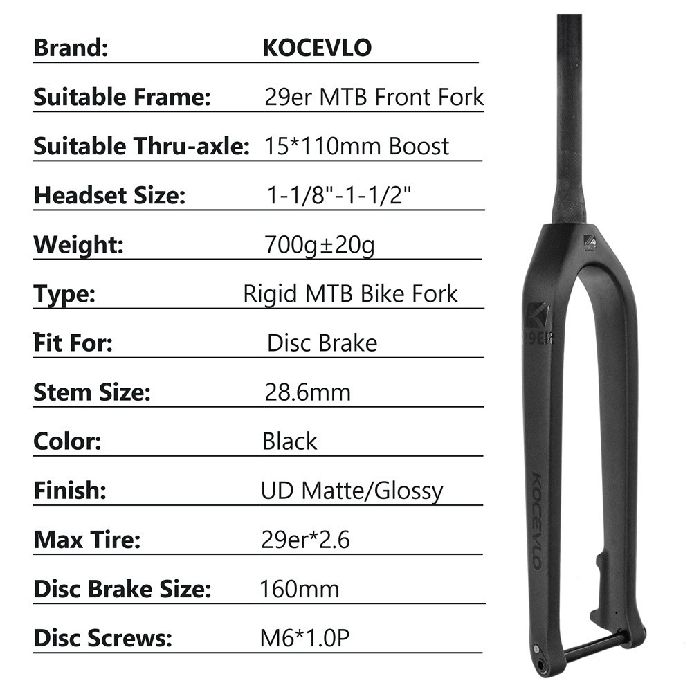 KOCEVLO Boost Mtb Carbon Fork 27.5/29er 110*15mm Downhill Mountain Bike ...