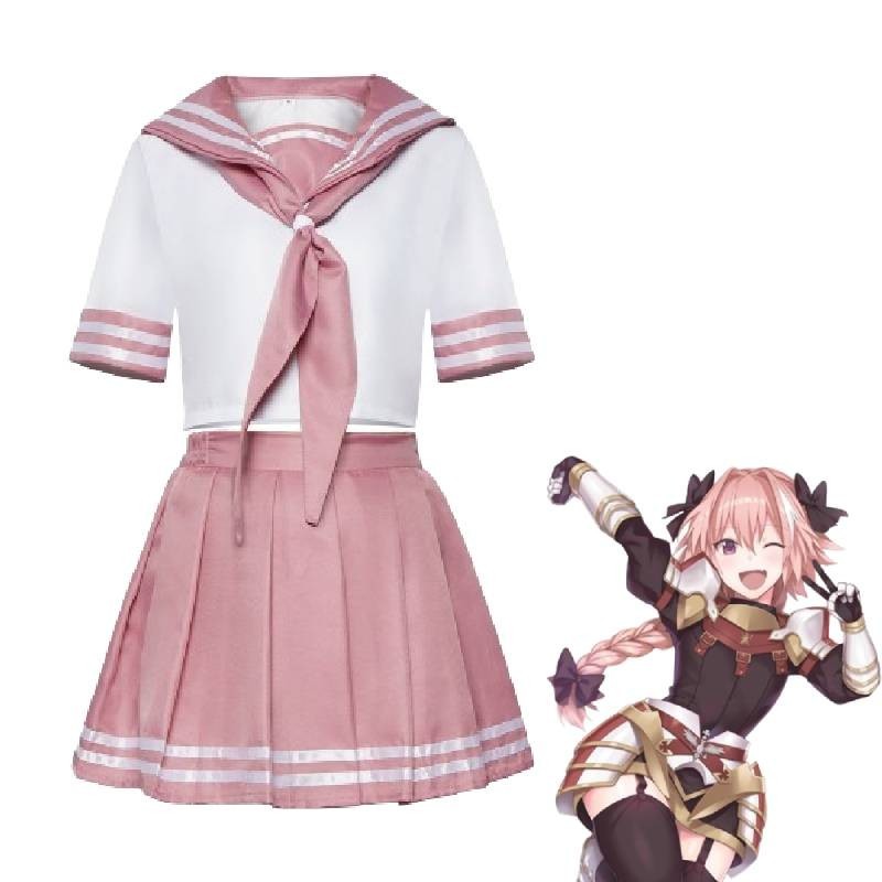Astolfo Cosplay School Uniform Set With White Knee-high Socks | Shopee ...