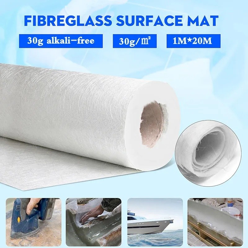 ♀ ☇ 1m x 20m 30gsm Fibreglass Strand Mat CSM GRP Glass Fiber Roll ...