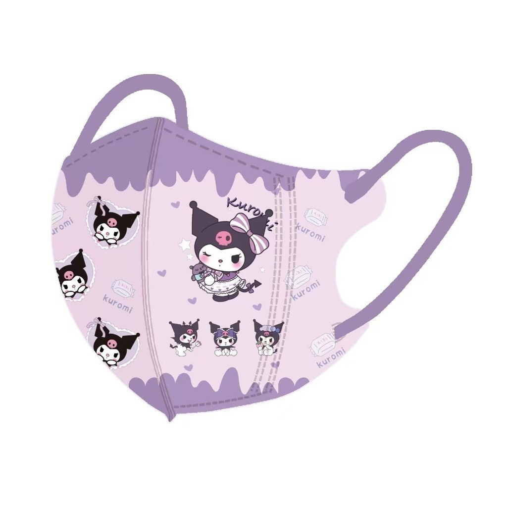 Sanrio Kuromi 3d Face Mask Protective Kawaii Sweet Fashion Masks ...