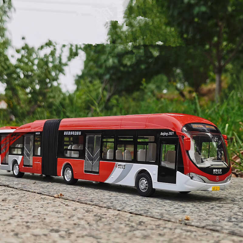 1: 50 Alloy Pull Back Double Section Bus Model,Simulasyon Ng Tunog At ...