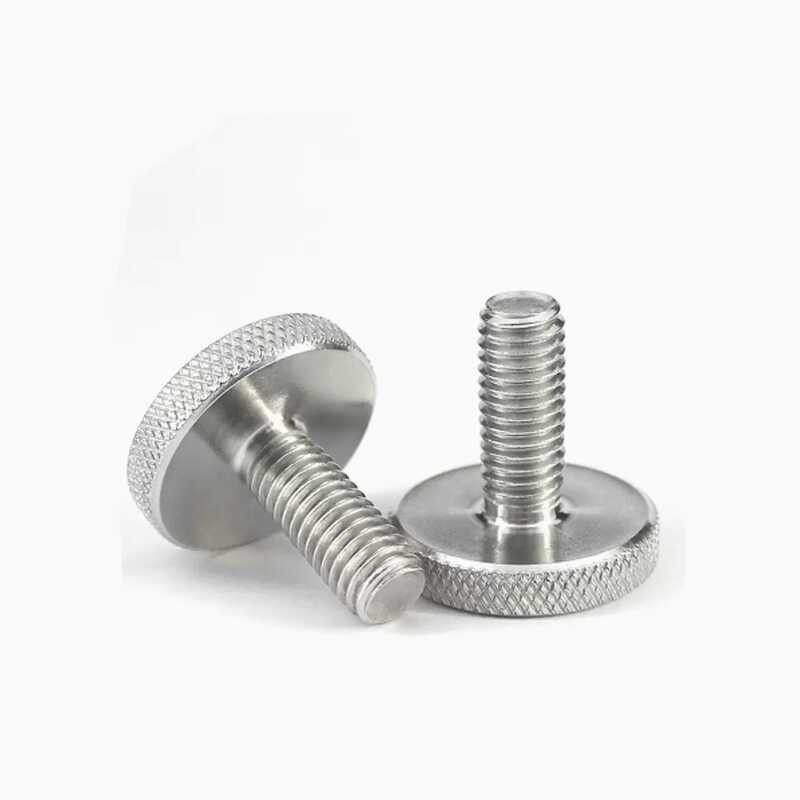 Flat Steel Knurled Bolt, Adjustable Round Head Manual Screw, Nail, M5 ...