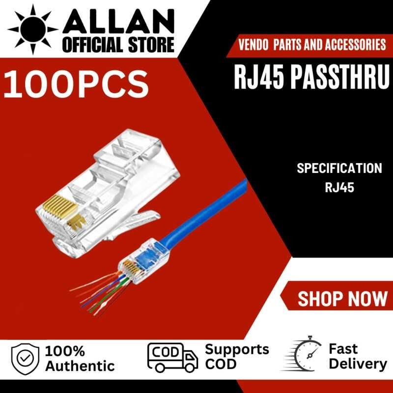 Allan 100pcs CAT6 Rj45 Cat5e Cat 5e Connector Ethernet Cable Pass ...