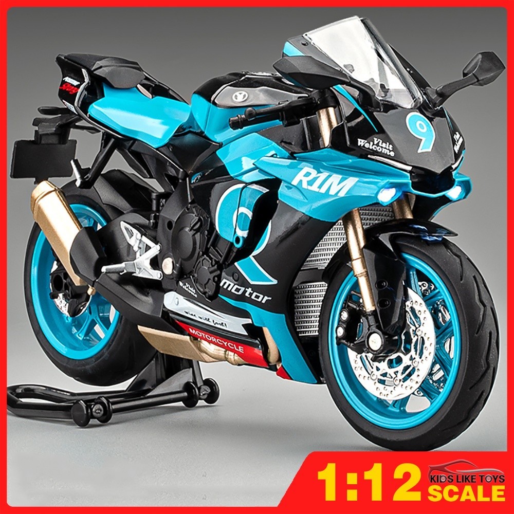 KLT 1:12 YAMAHA YZF-R1M Motorcycle Metal Alloy Toys Car Model Diecast ...