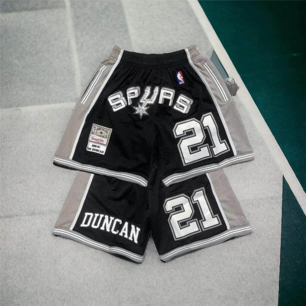 SPURS #21 Duncan Shorts High Quality Mesh Short Above the knee | Shopee ...