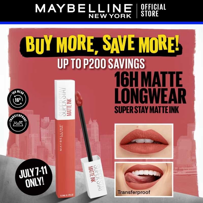 Maybelline Superstay Matte Ink Liquid Lipstick (5mL) - 16HR wear, Long lasting, Waterproof Lip ...