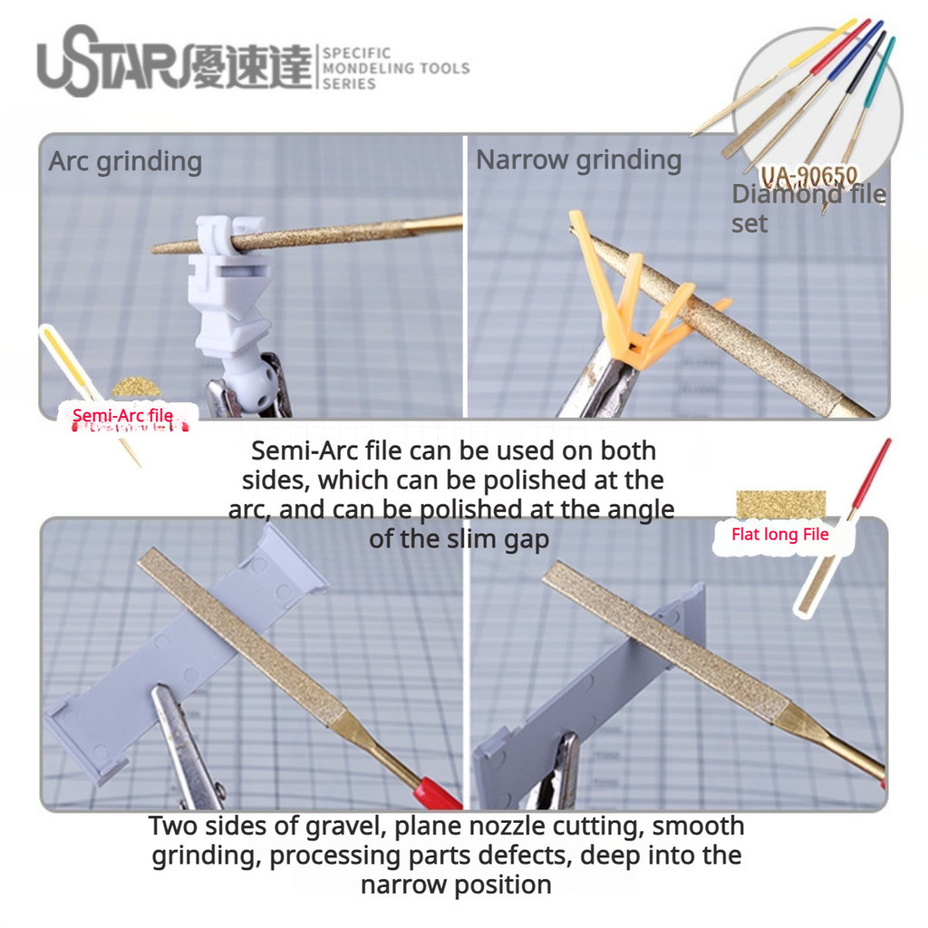 #180 #240 Cylindrical Carborundum Grinding File Kit for Gundam Gunpla ...