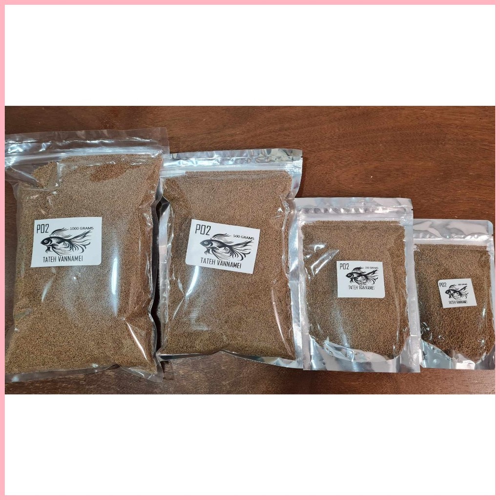 PO2 Tateh Vannamei Sinking Pellet Fish Food Tetra Molly Guppy Danios ...