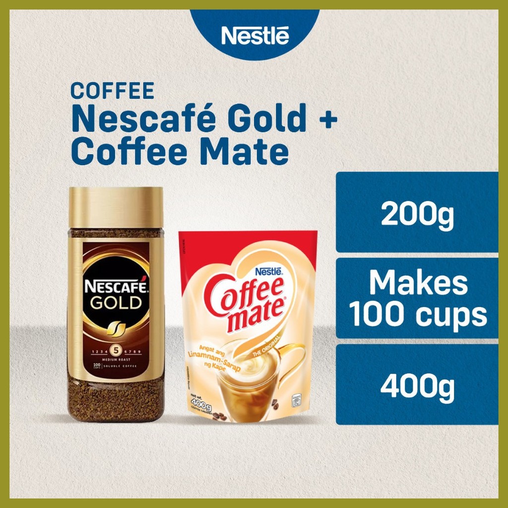 ∆ ♀ Nescafe Gold Instant Coffee 200g + Coffee Mate Coffee Creamer 400g ...