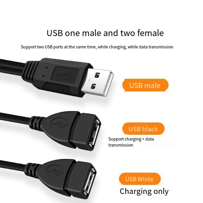 5.5*2.1mm Female To 2-port USB A Female Converter Power Charging Line ...