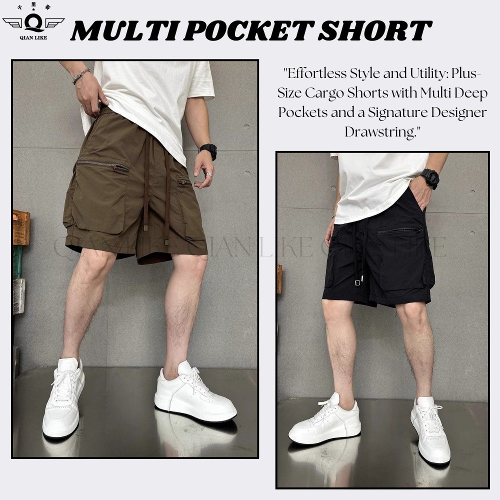 【M-8XL】Plus Size Tactical Cargo Shorts Stretch Loose Men's Shorts Multi-pocket Casual Pants ...