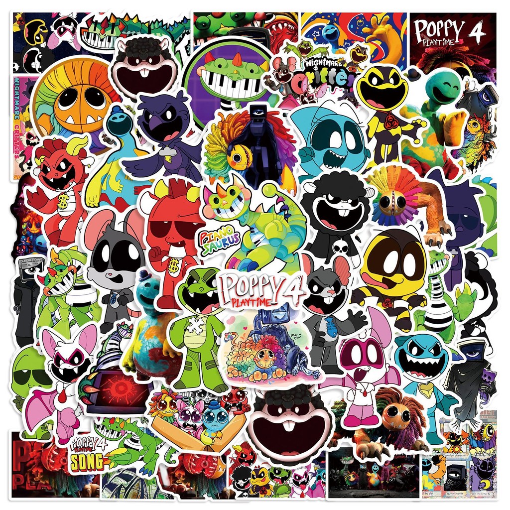 50pcs/set Nightmare Critters Poppy Playtime Chapter 4 Doey Pianosaurus ...