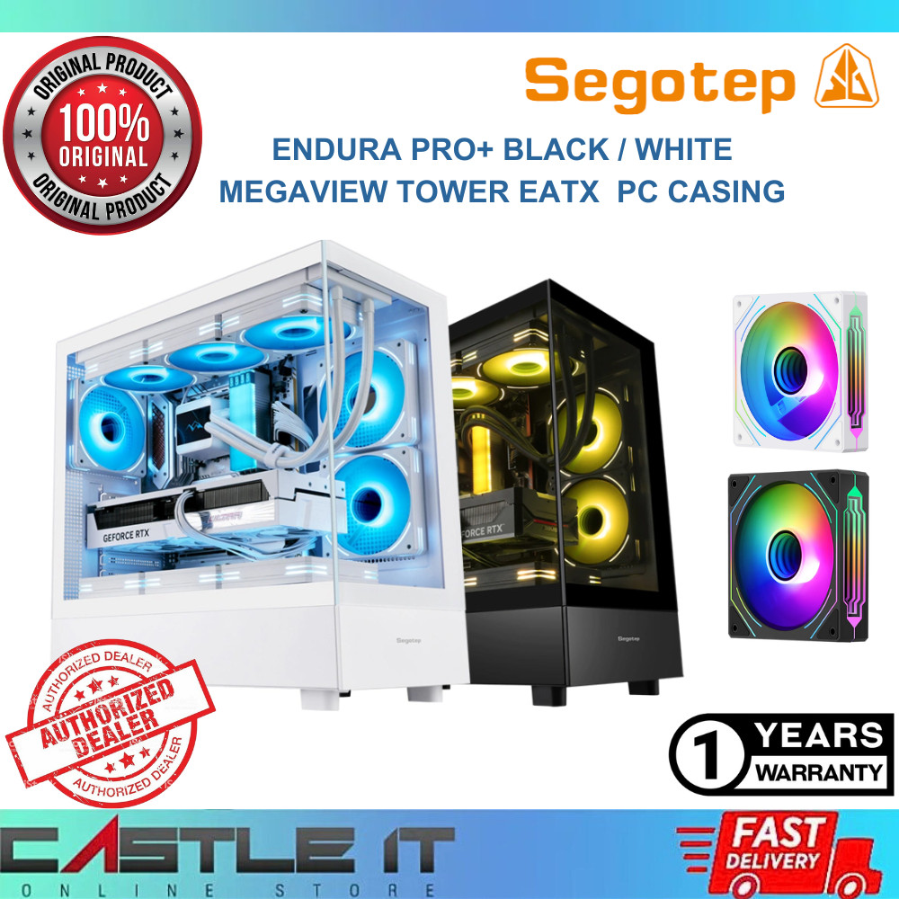 Segotep ENDURA PRO+ BLACK / WHITE / DRAGON MEGAVIEW Tower EATX ATX MATX ...
