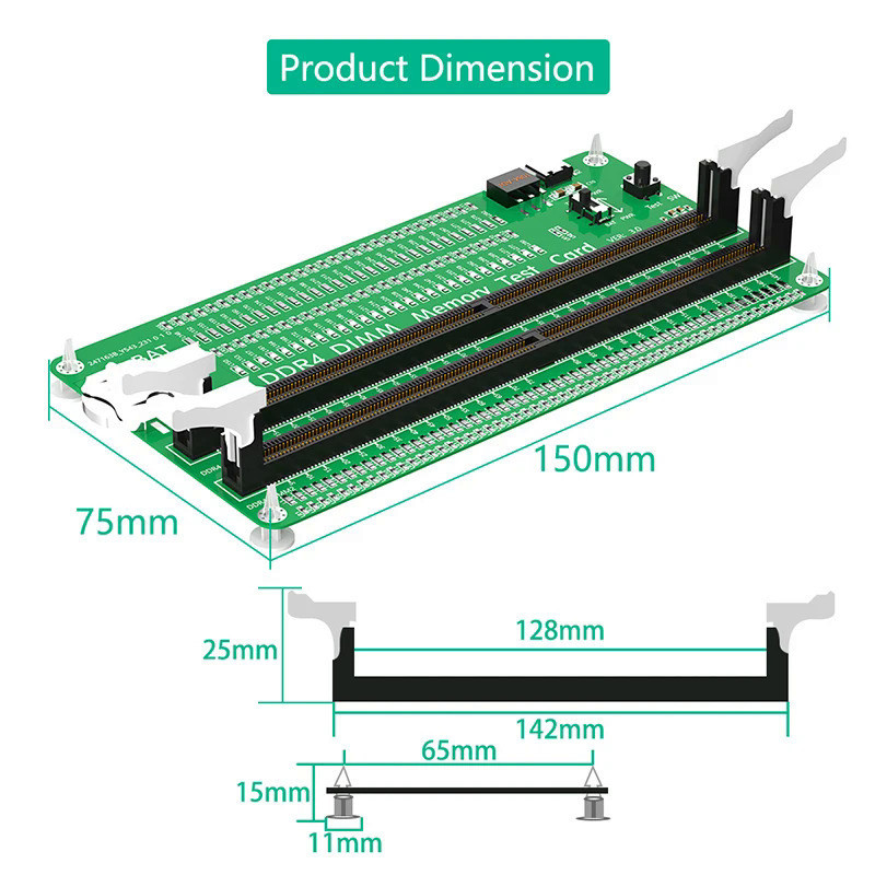 Desktop Computer Motherboard Memory Slot 2x DDR4 DIMM Memory RAM Test ...