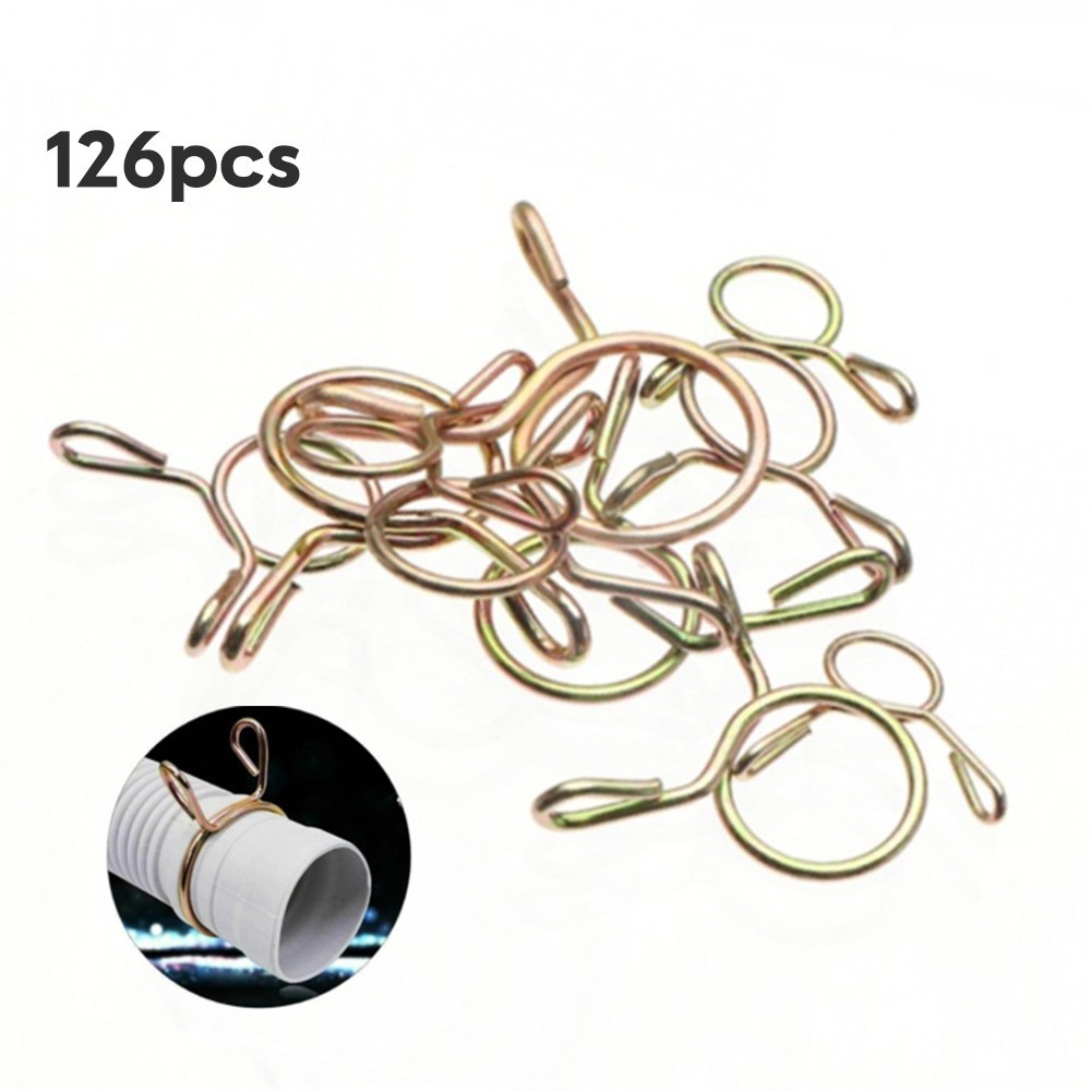 Air Tube Clamp 126PCS Fuel Line Hose Tubing Spring Clip Kit Oil Pipe ...