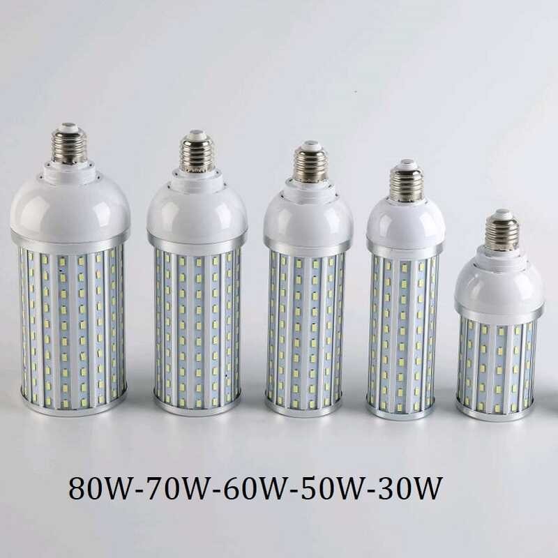 Lampada 25W 30W 50W 60W 70W 80W E27 E26 B22 E39 E40 LED Lamp AC 85-265V Aluminum Corn Bulb Energ ...