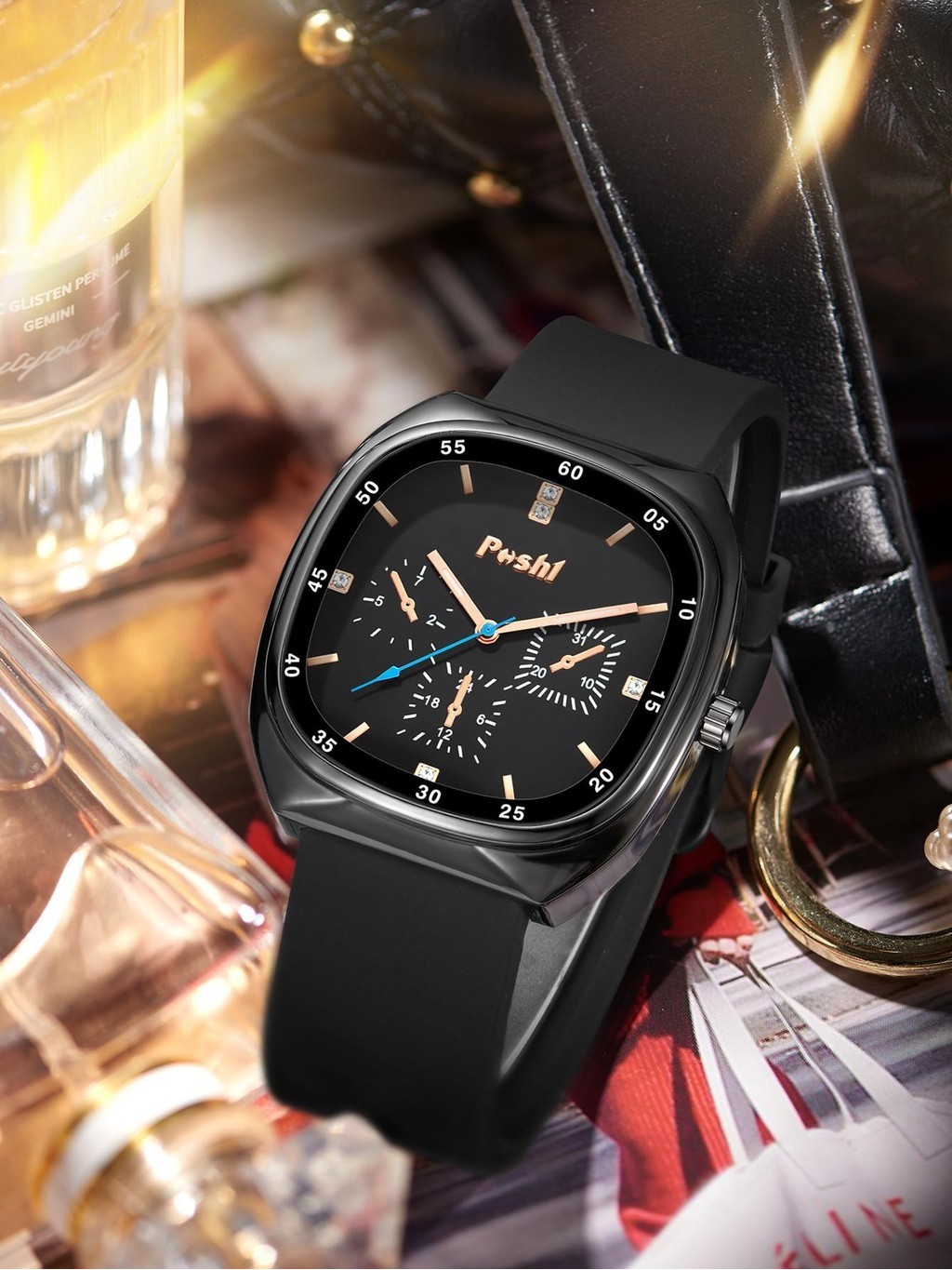 POSHI Original Luxury silicone strap Fashion Ladies Waterproof Watch ...