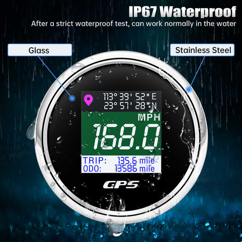 TFT Screen Speedometer With GPS Antenna 0-999Mph Km/H Knots Three Units ...