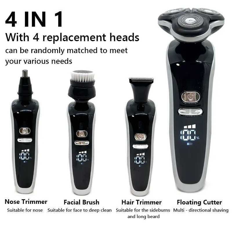 ☀ Shaver 4D Electric Beard USB Rechargeable Professional Trimmer Hair ...