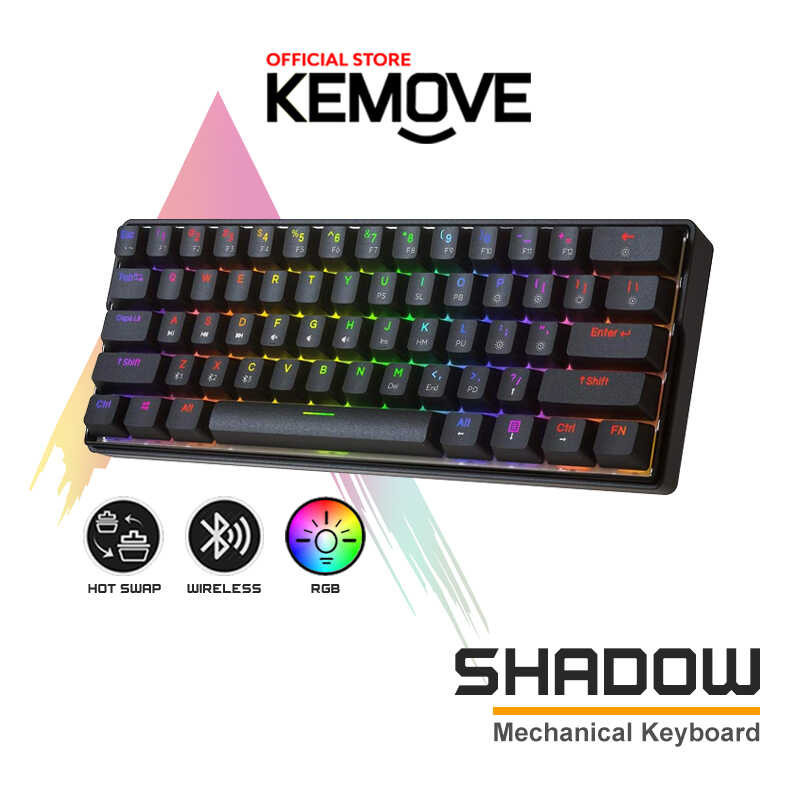 Kemove DK61 Shadow Wireless Mechanical Keyboard (60% Layout, Wired ...