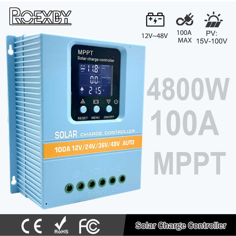 Charge ROEXBY Solar Controller MPPT 100A 80A 60A 12V 24V 36V 48V Solar Panel Battery Intelligent ...